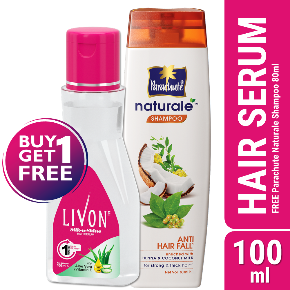 Buy Livon Hair Serum 100ml Get Parachute Naturale Shampoo Anti Hair ...